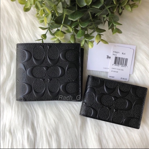 Coach | Bags | Coach Compact Id Signature Wallet | Poshmark